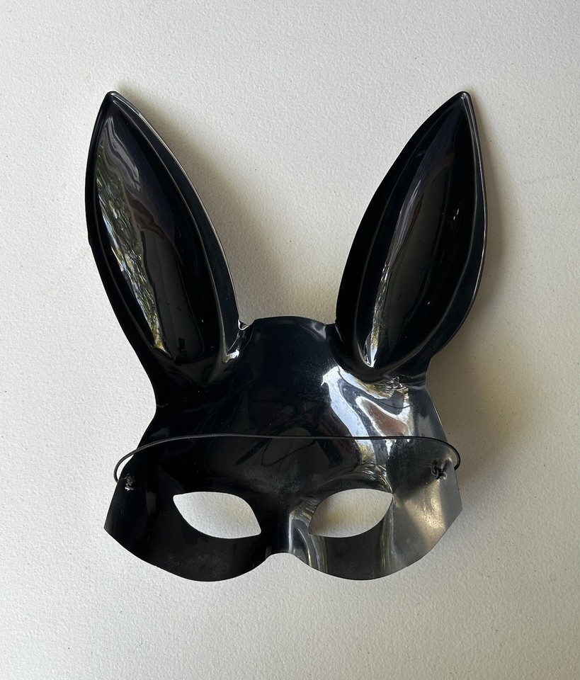Cosplay black glitter Bunny Mask, Cosplay black bunny ear mask. | eBay