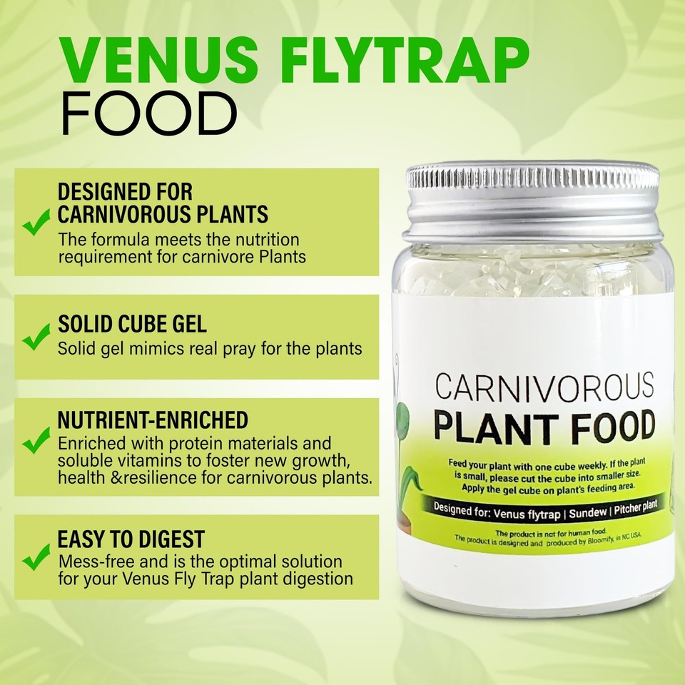 Venus Flytrap Food, Solid Gel Carnivorous Plant Food, 2.5OZ. Designed ...
