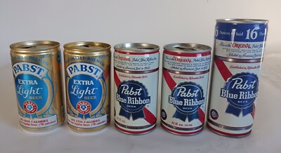 Set Of 5 Pabst, PBR Empty Beer Cans, 1970's Pabst Extra Light, Pabst ...