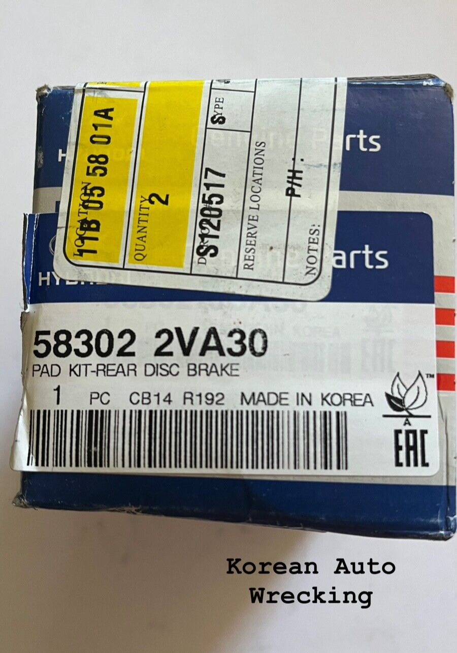 Hyundai OEM 12-15 Veloster Rear-disc Brake Pads 583022VA30 for sale ...