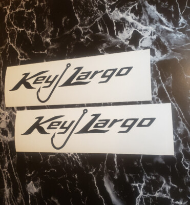KEY LARGO Boat Stickers Decals Gloss black 12” FAST USA | eBay