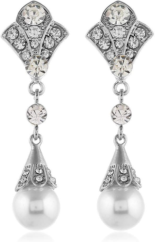 1920s Flapper Pearl Earrings Art Deco Earrings Roaring 20s Flapper ...