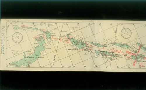 1943 Original US Air Force WW11 Pilots Strip Map Flight Chart ...