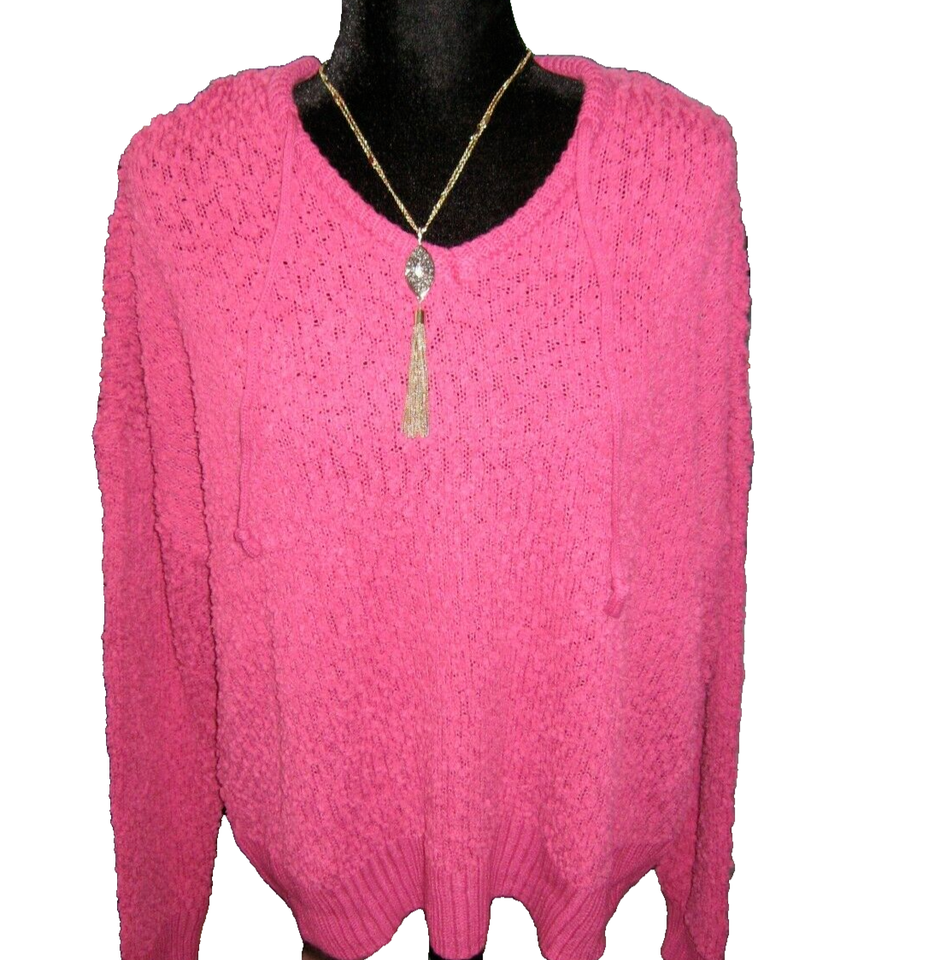Maurices~New With Tags~Solid Pink Hooded Pullover Sweater~Size Small | eBay