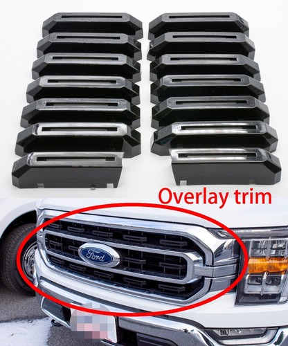 2021-2023 Ford F-150 XL/XLT Main Gloss Black Grille Insert Trim ...