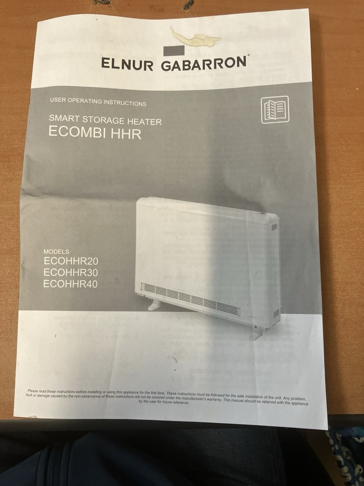 ELNUR GABARRON SMART STORAGE HEATER ECOMBI HHR | eBay UK