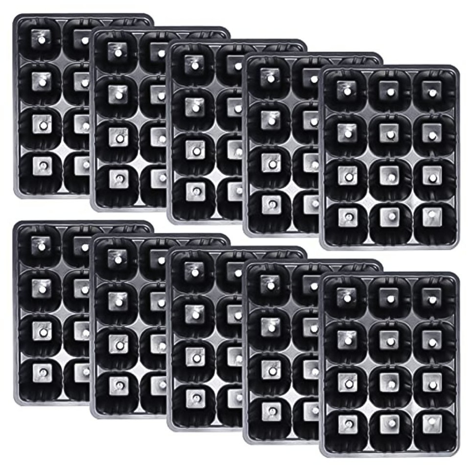 10pcs Plant Starter Trays 12 Cell Plastic Nursery for Vegetable and ...