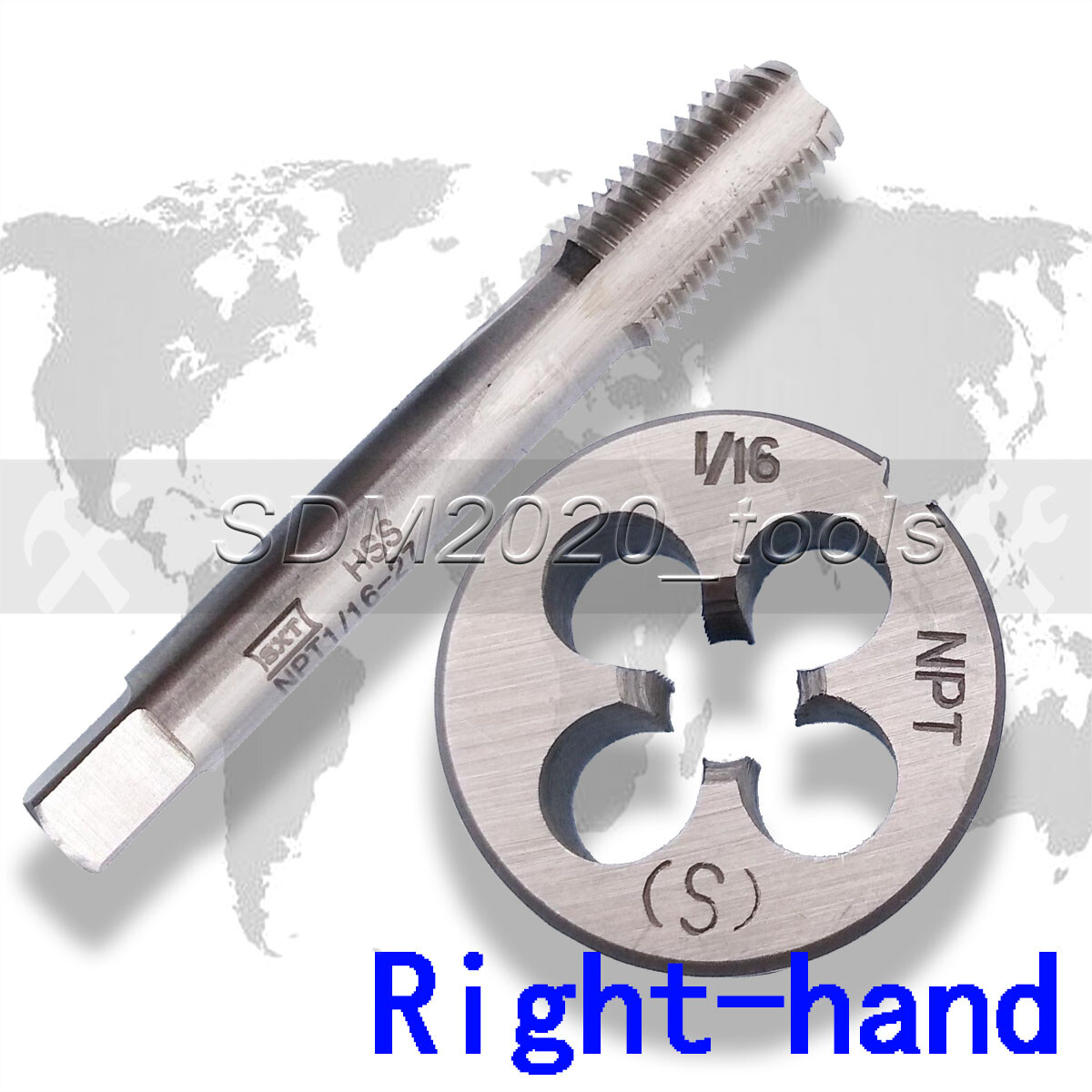 1 set 1/16 - 27 NPT right-hand Machine tap & die Taper Pipe Thread ...