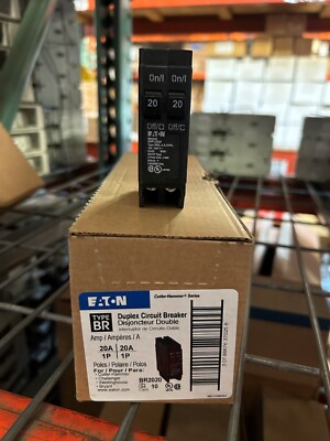 CUTLER HAMMER BR2020 BREAKER 2POLE 20/20 120V PLUG IN **NEW** READY TO ...