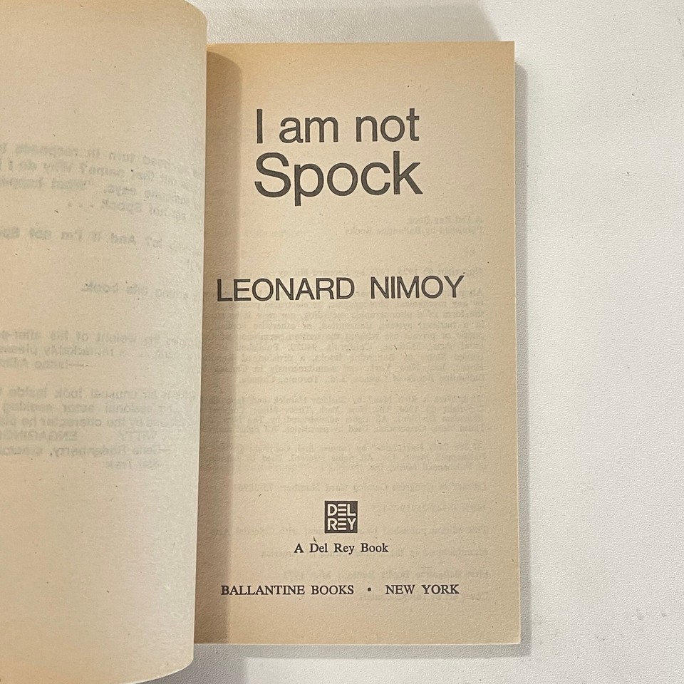 I AM NOT SPOCK by Leonard Nimoy 1977 vintage PB 1st edition STAR TREK ...
