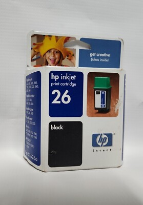 1 Genuine HP 26 Black Ink Cartridge Expired DEC. 2003 NOS Sealed | eBay
