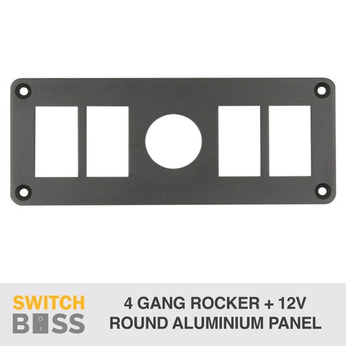4 GANG Rocker Switch + 1 12v Accessory Aluminium HOUSING PANEL - Alloy ...