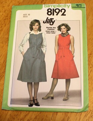 Simplicity: PATTERN #8192 JIFFY DRESS OR JUMPER Size 10 - Vintage ...