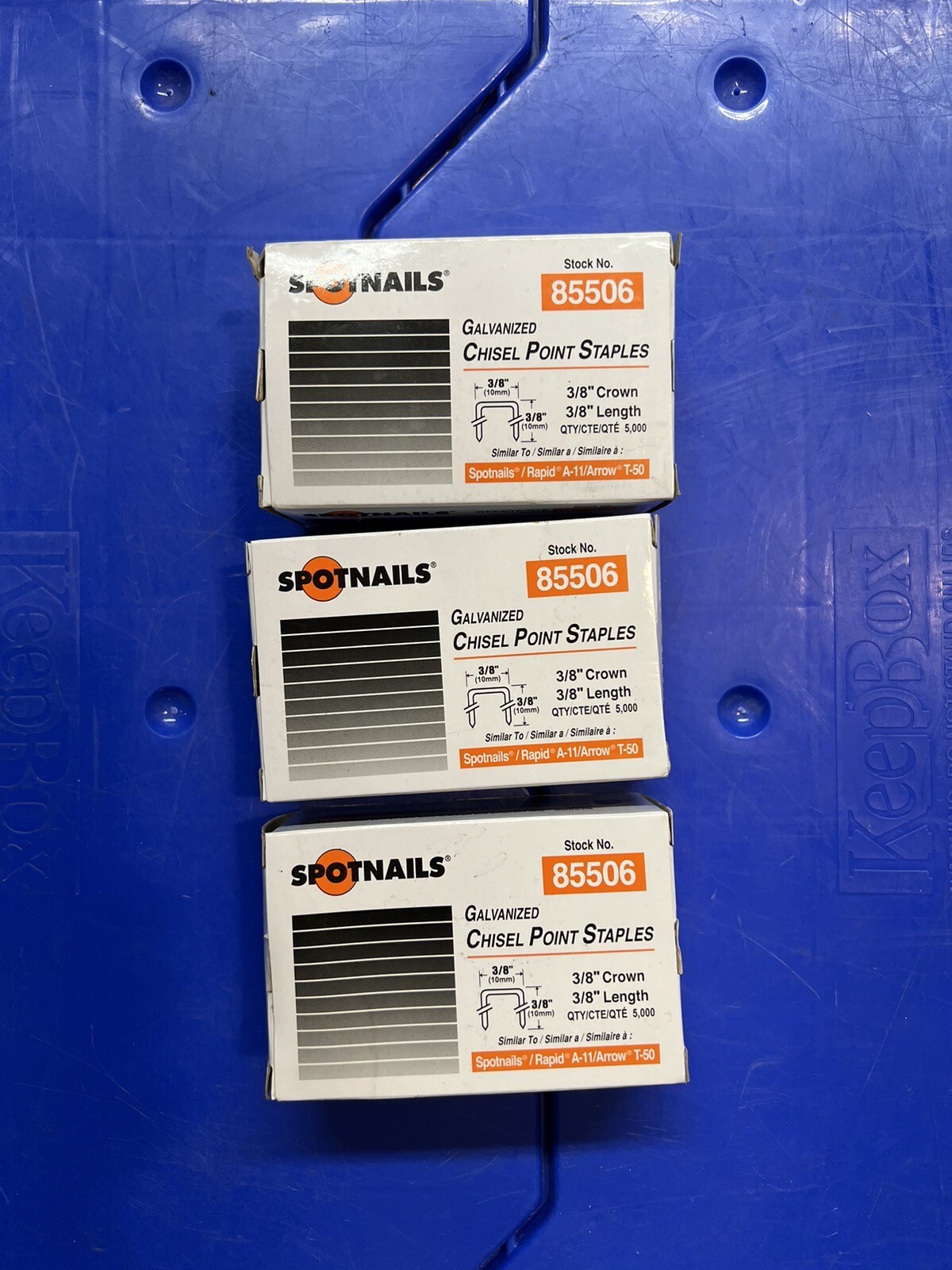 3 Boxes 15000pc Spotnails 85506 Staples Fits Arrow T50 3/8 Crown 3/8 Length 76543855063| eBay