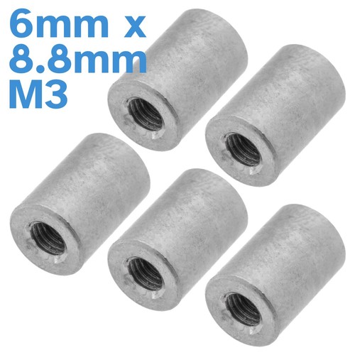 5pcs M3 6mm x 8.8mm Steel Round Spacer Knife Making Handle Threaded Rod ...