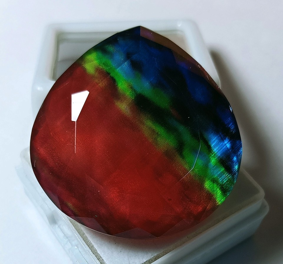 Doublet 63.65 Ct Natural Ammolite Opal-Like Organic Loose Gemstone EGL ...