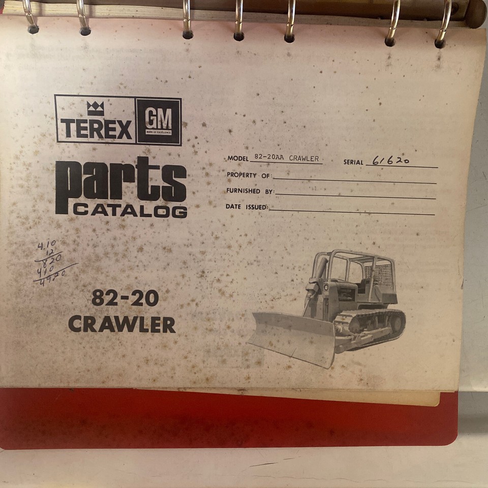TEREX 82-40 AA Crawler TRACTOR Parts Manual book catalog list spare ...