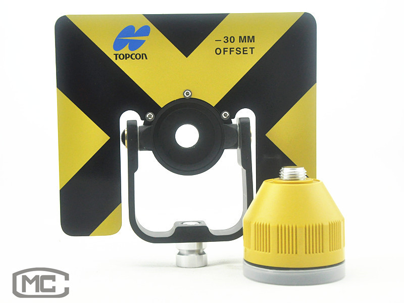 YELLOW TOPCON METAL PRISM WITH SOFT BAG FOR TOTAL STATIONS OFFSET -30 ...