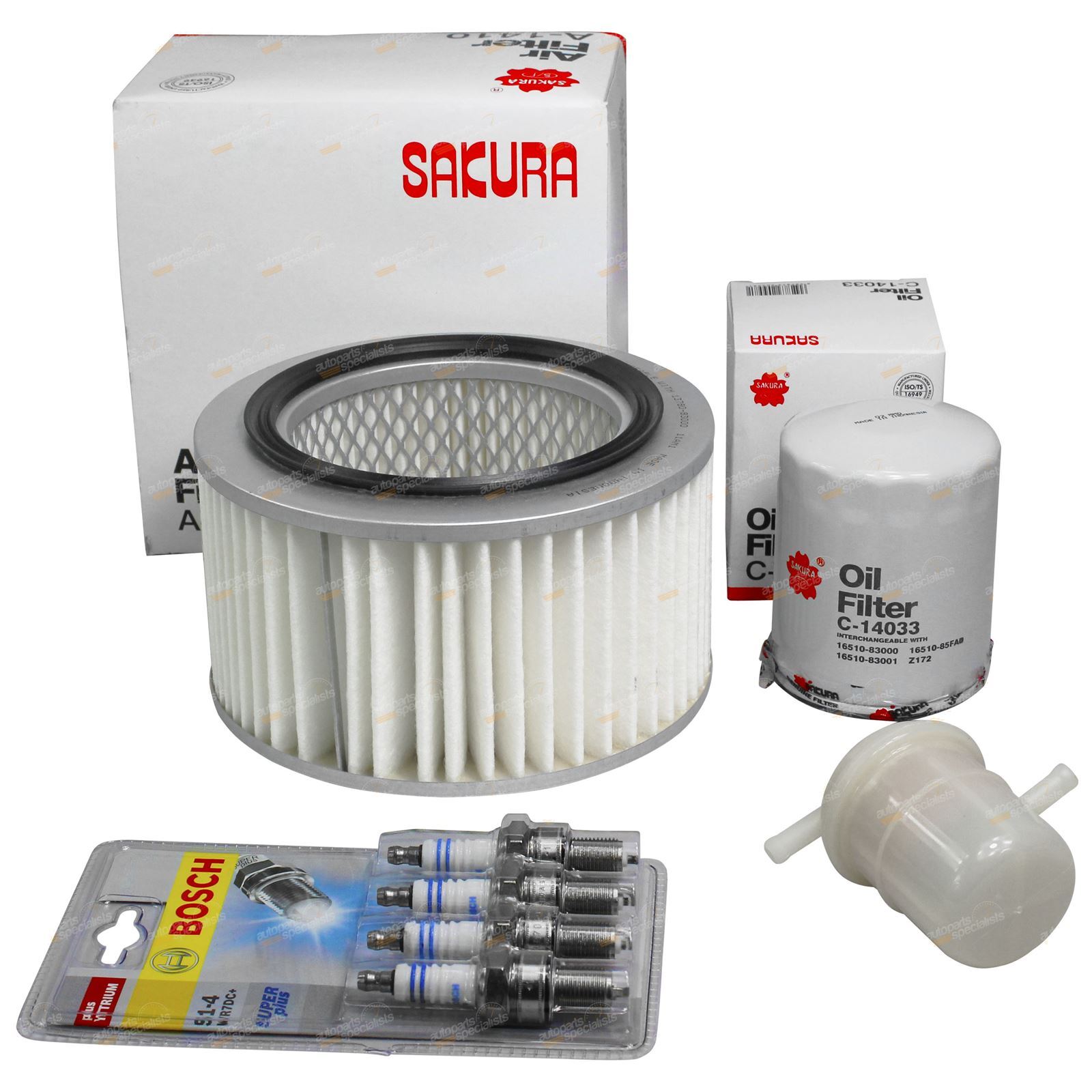 Air Oil Fuel Filter Kit & Spark Plugs for Sierra SJ70 1.3L 4cyl G13BA ...