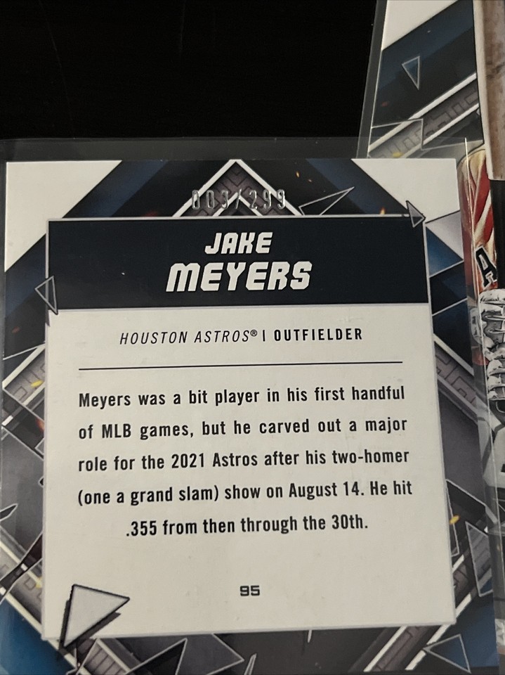 2022 Topps Fire #95 Jake Meyers RC Orange /299 + Fire Gallery Chrome ...