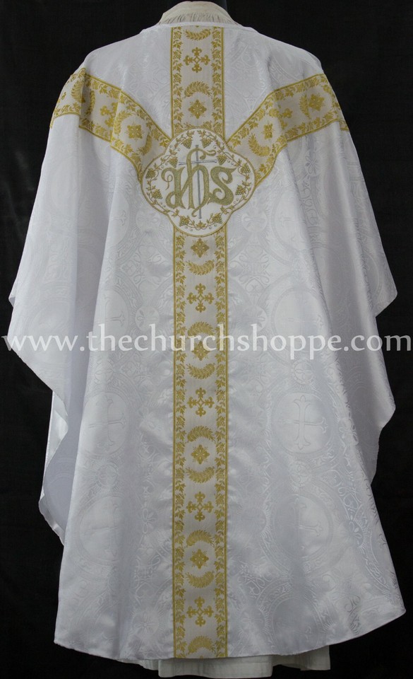 Casula Gotica Bianca Con Set Di Veste E Stola, IHS | eBay