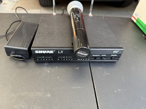 SHURE LX4-CQ T2 SM58 Wireless Handheld Microphone, & Receiver Set 202. ...