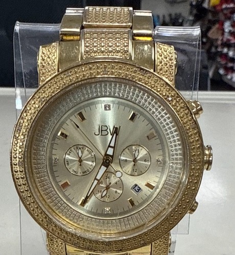JBW Gold Stainless Steel Men's Luxury Multi-Dial Quartz Watch Diamond ...