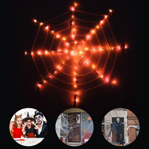LF# Halloween Spider Web Lamp Easy Installation LED Soft for Garden ...