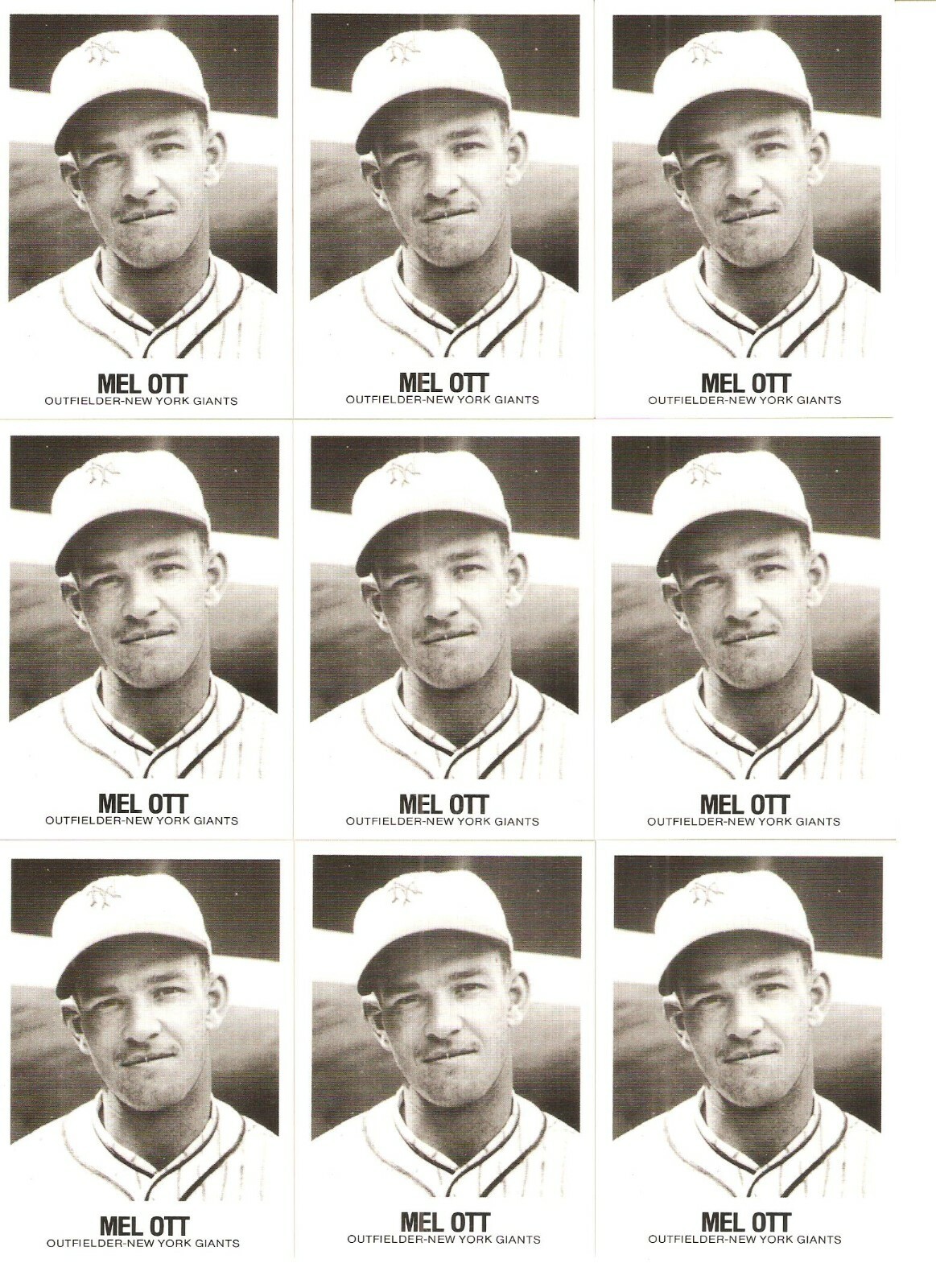 27 CARD MEL OTT BASEBALL CARD LOT 382 | eBay