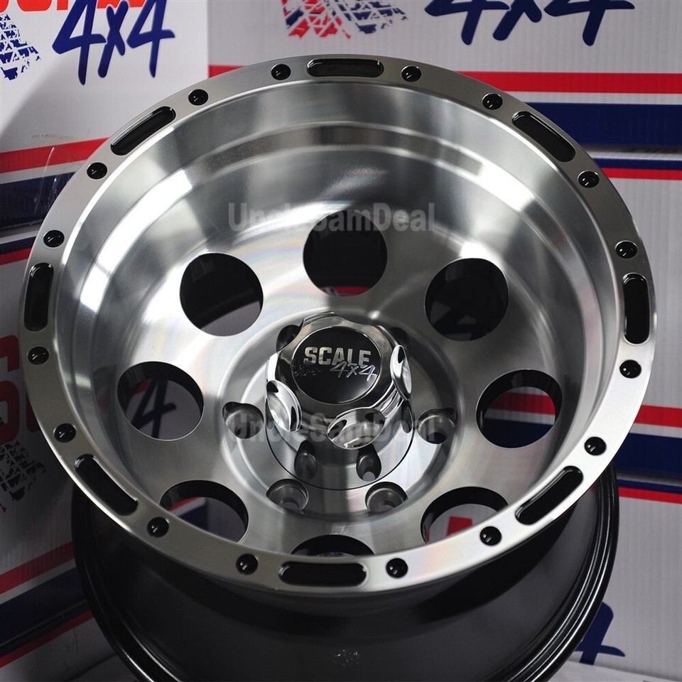 15x10 6x139.7 6x5.5 -46 OFFSET SCALE 4x4 S52 MACHINE BLACK 8 HOLE TRUCK ...