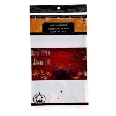 HALLOWEEN Scene Setter Spooky cauldron 42" x 72" wall decor mural dark ...