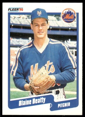 1990 FLEER Baseball Trading Card - BLAINE BEATTY #197 - New York Mets ...