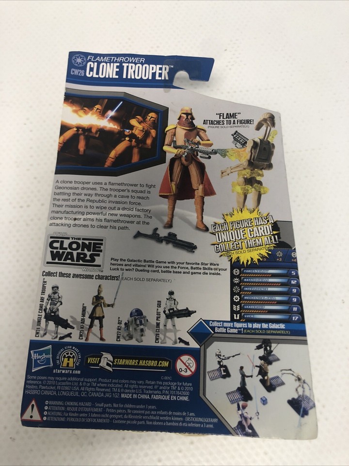 Star Wars Flamethrower Clone Trooper 3.75” Action Figure CW26 Toy ...