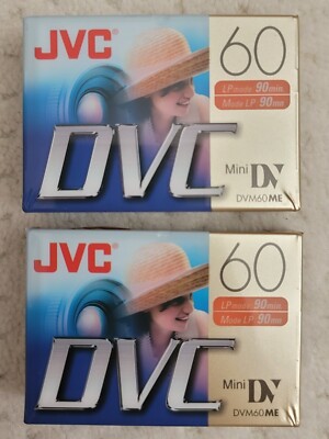 NEW 2 X JVC DVC 60 LP Mode 90 Mini DV M-DV60DU | eBay