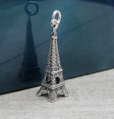925 Sterling Silver Eiffel Tower Charm - Paris Charm - 3D Eiffel Tower ...