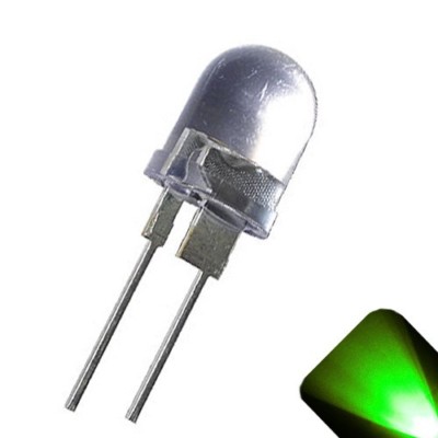 50 x LED 10mm Pure Green .5 Watt Super Bright High Power LEDs 0.5w half ...