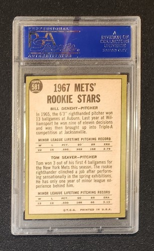 1967 Topps High #581 Tom Seaver HOF Mets RC PSA 6 EX-MT Card Terrific ...