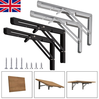 2-20x Folding Shelf Brackets 8-20" Stainless Steel Drop Down Bracket ...