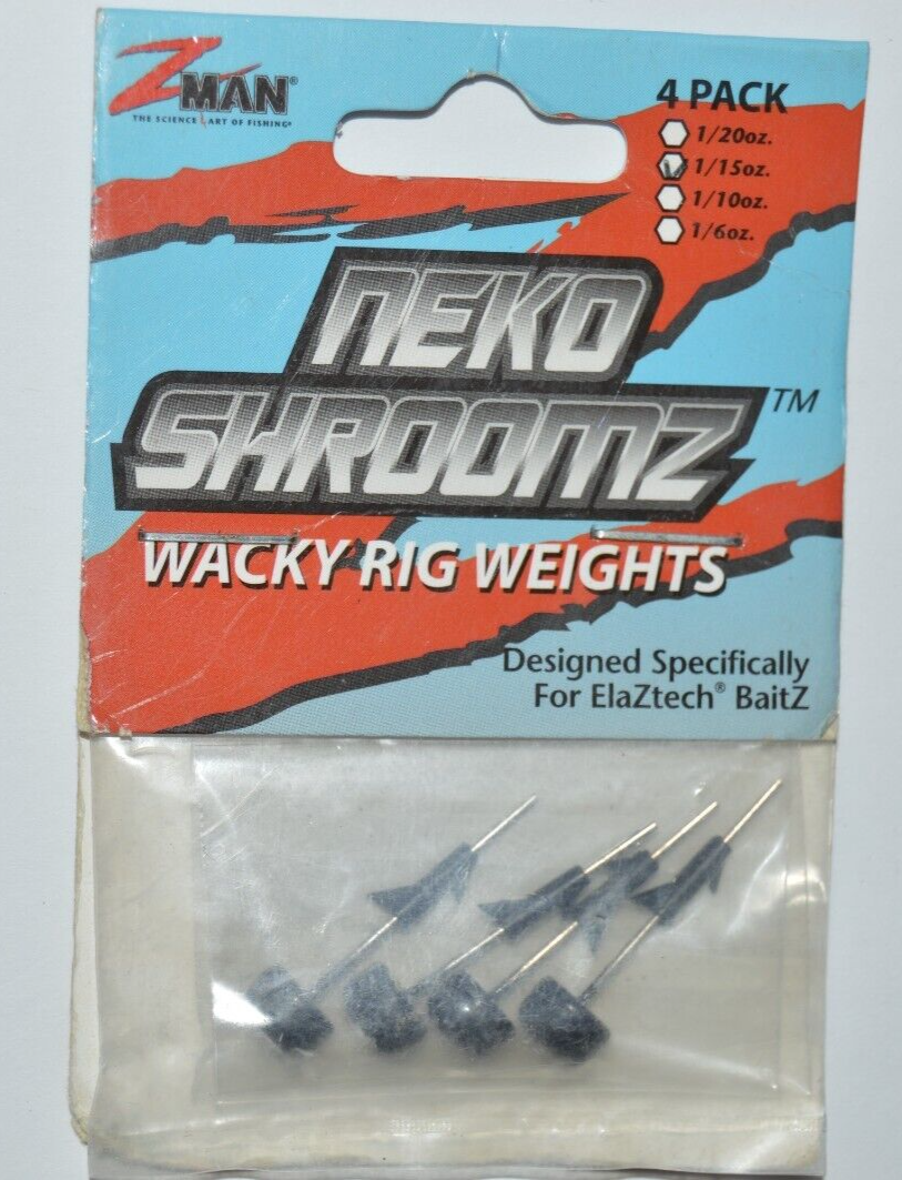 zman z-man neko shroomz wacky rig weights 1/15oz black for neko rigging ...
