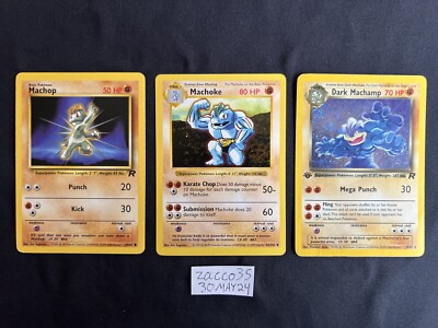 Pokémon 1st Edition Dark Machamp 10/82 Holo, Shadowless Machoke, Rocket ...