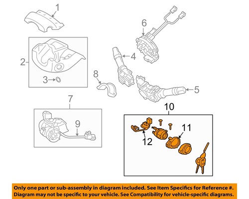 HYUNDAI OEM 11-14 Sonata Shroud, Switches Levers-Ignition Cyl ...