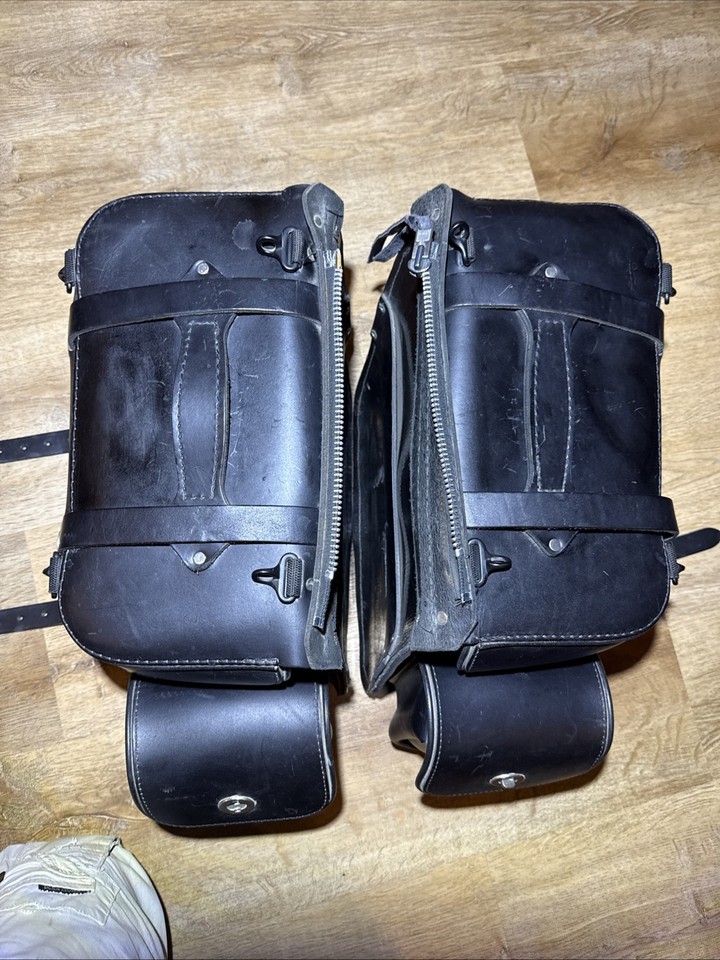 INDIAN HEAD Motorcycle Saddlebags ‘Slight Angle’ Nickel Leather | eBay