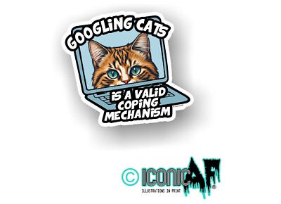 Fun Googling Cats is a Valid Coping Mechanism Ginger Cat Vinyl car ...