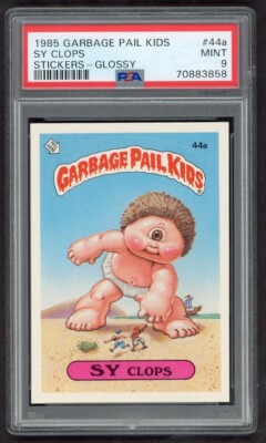 1985 Garbage Pail Kids GPK Stickers #44a Sy Clops Glossy PSA 9 MINT ...