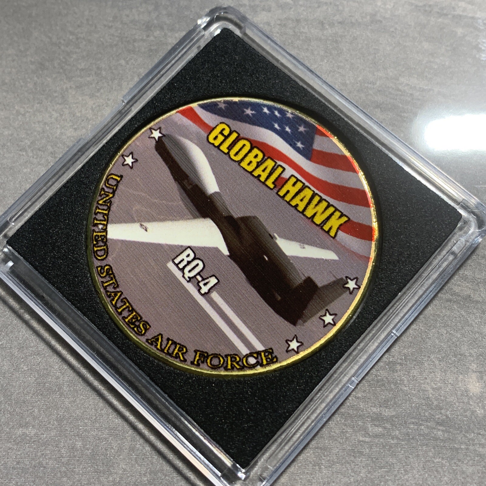 US AIR FORCE RQ-4 GLOBAL HAWK SURVAILANCE REMOTE AIRCR Challenge Coin ...