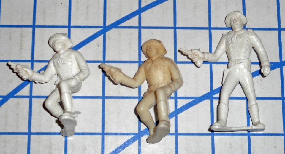 Lot 3 Renwal US Frontier Set Plastic US Cavalry 75-80mm Toy Soldier ...