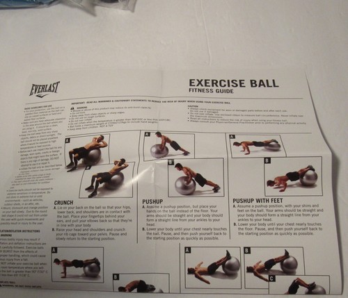 Everlast Fitness Ball, Burst Resistant 26 IN, Holds 270 lbs. Full Body ...