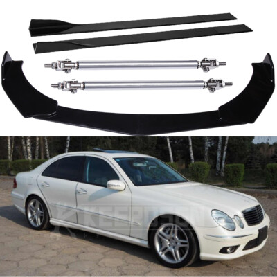 Side Skirts+Front Bumper Lip Spoiler Splitter For Mercedes Benz W211 ...