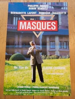 MASQUES Affiche cinéma 40x60 CLAUDE CHABROL, PHILIPPE NOIRET, LAFONT ...