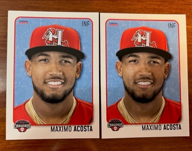 (x2 Lot) Max Acosta 2023 Choice Hickory Crawdads Marlins Rangers Rookie ...